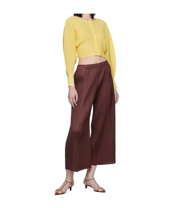 PLEATS PLEASE BY ISSEY MIYAKE Cropped Batwing Sleeve Cardigan