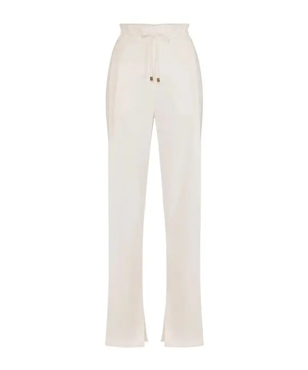 Elisabetta Franchi Lightweight Crpe Trousers - Ivory