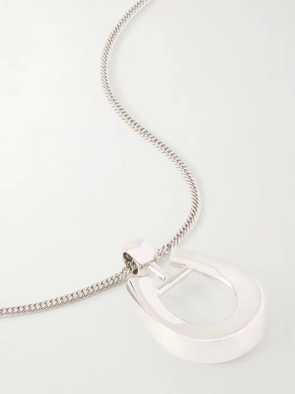 JIL SANDER Horseshoe Pendant Necklace - Silver