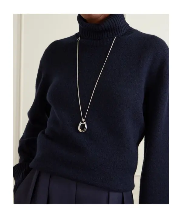 JIL SANDER Horseshoe Pendant Necklace - Silver