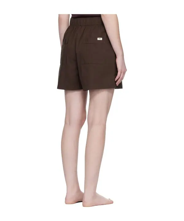TEKLA Drawstring Pajama Shorts - Coffee