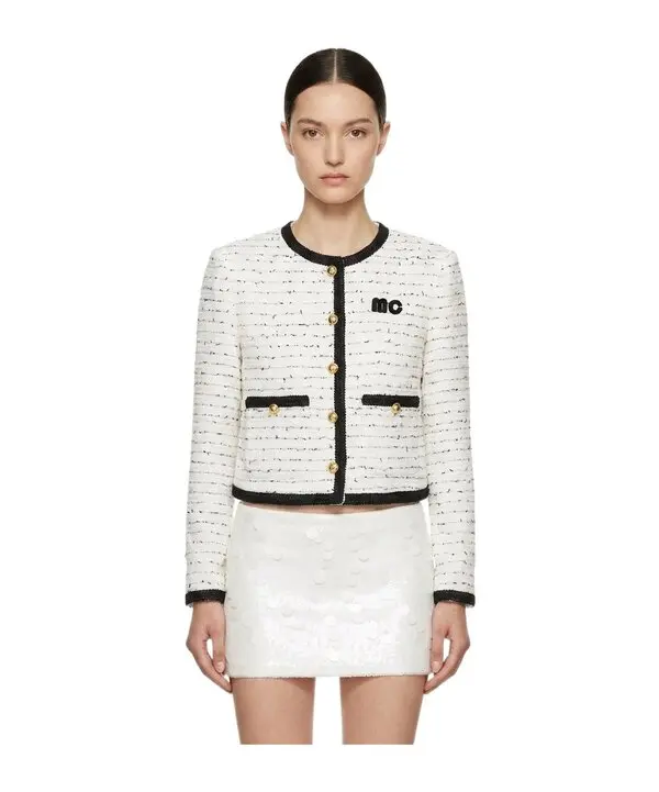 Marissa Chiara Textured Long-sleeved Jacket With Patch Pockets
