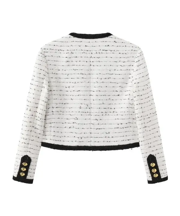 Marissa Chiara Textured Long-sleeved Jacket With Patch Pockets