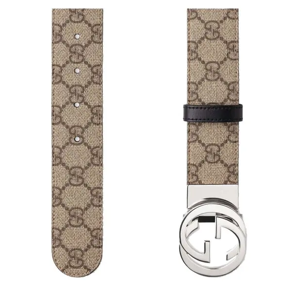 Gucci Gg Supreme Reversible Belt - Nude