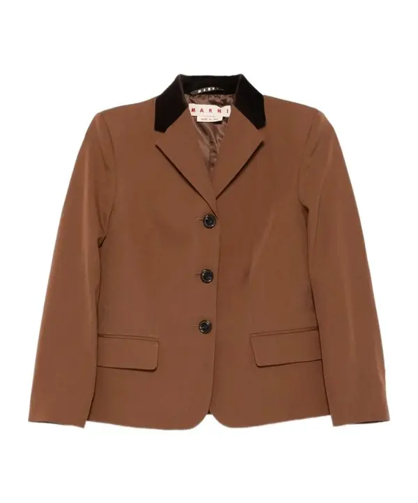 Marni Velvet-collared Button Blazer