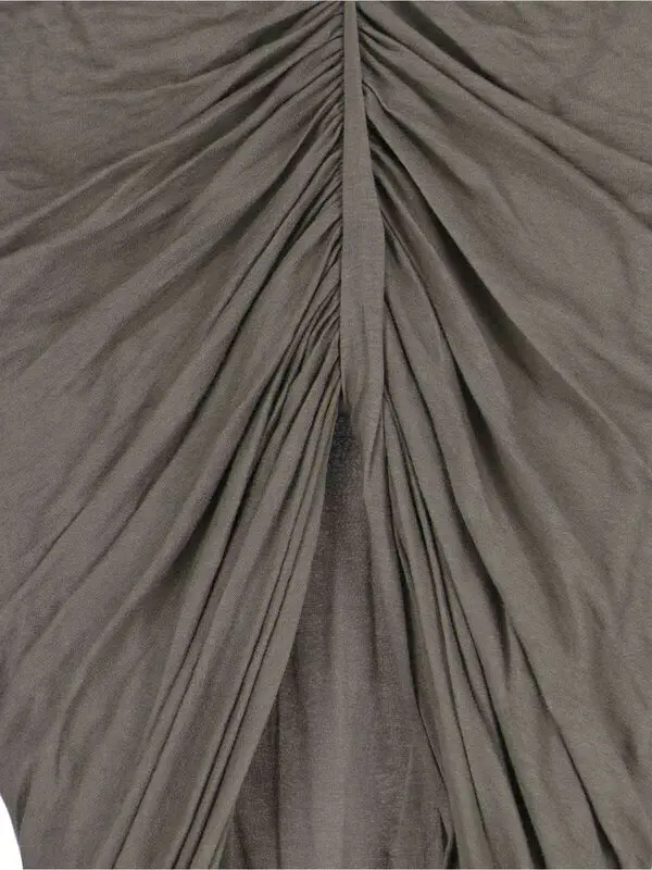 Rick Owens Ruched Maxi Skirt With Side Slits - Grey