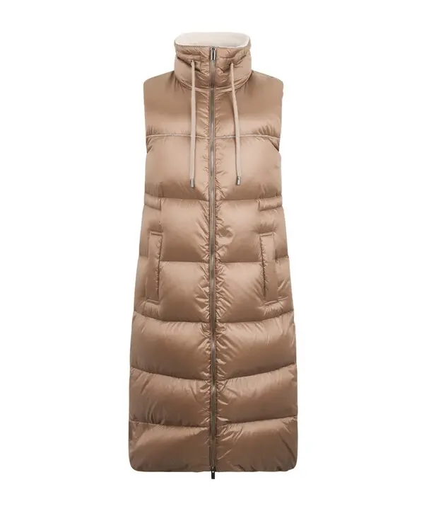 Peserico Zipped Padded Long Waistcoat
