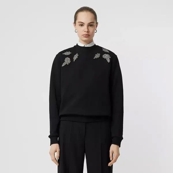 Burberry Embellished Crew Neck Sweater