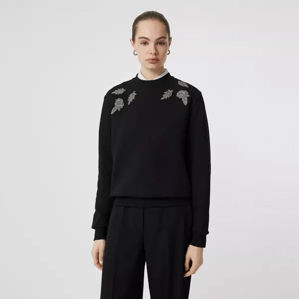 Burberry Embellished Crew Neck Sweater