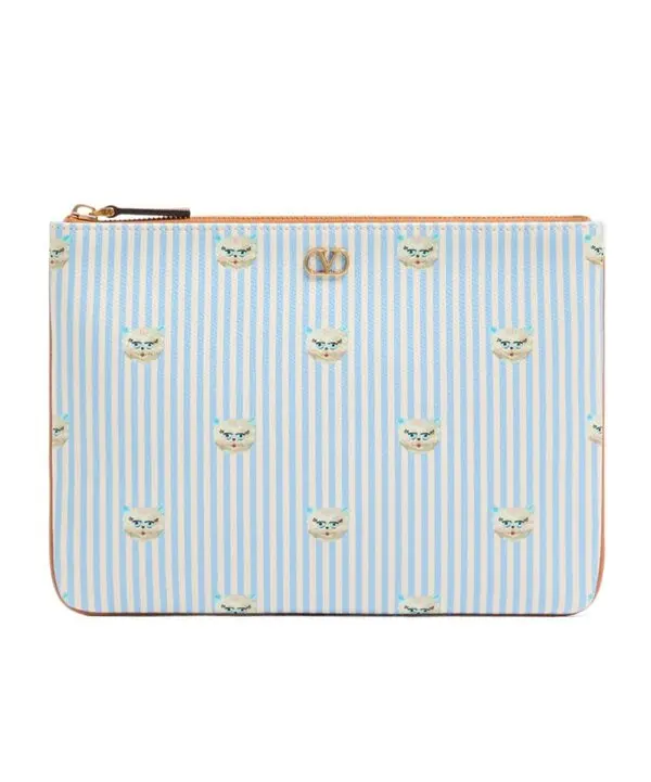 Valentino Garavani Vlogo Signature Zip-up Pouch - Nude