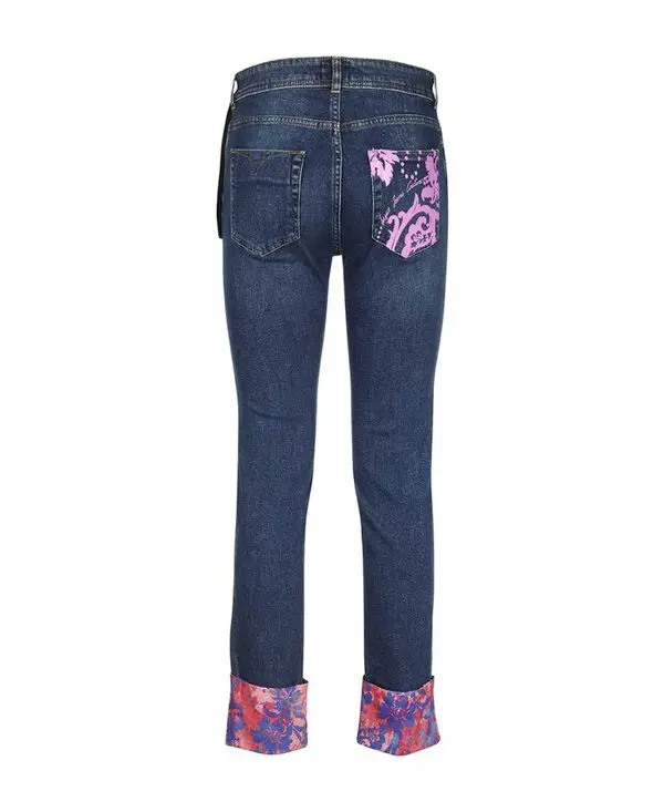 Versace Embroidered Floral Jeans