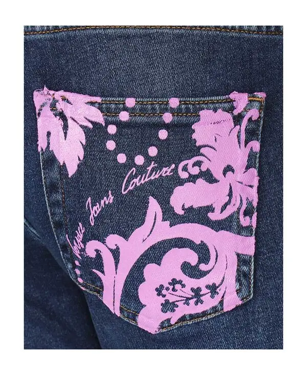 Versace Embroidered Floral Jeans