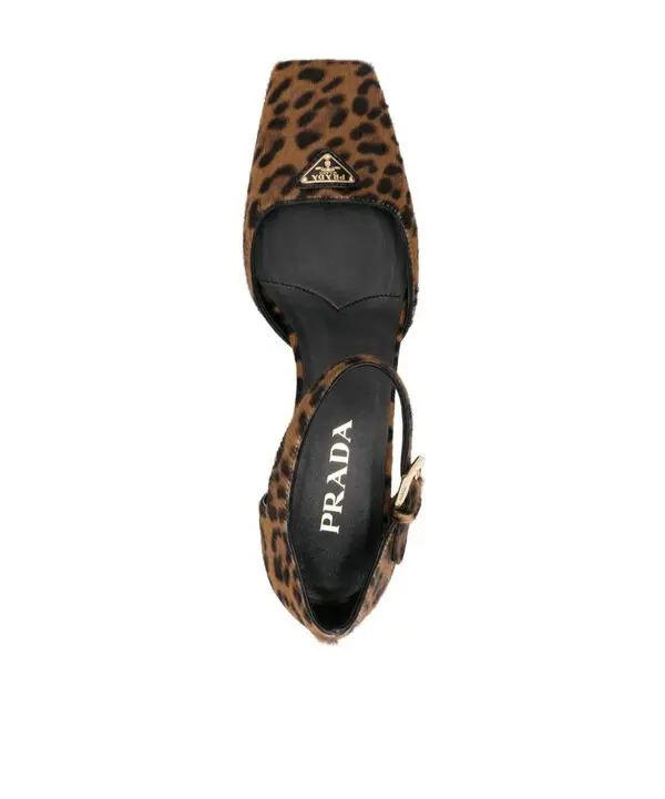 Prada Leopard-print Pumps With Buckle Detail
