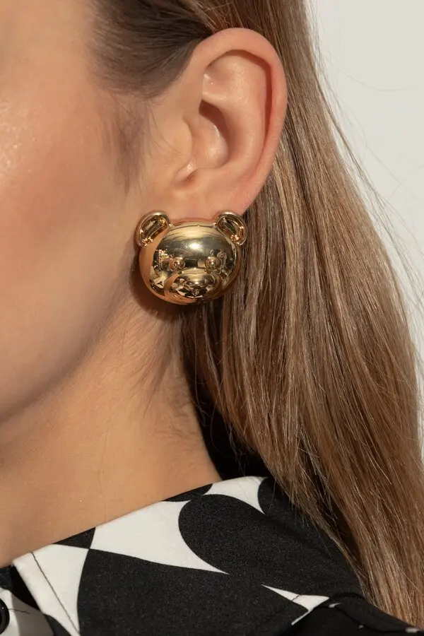 Moschino Teddy Bear Motif Clip-on Earrings