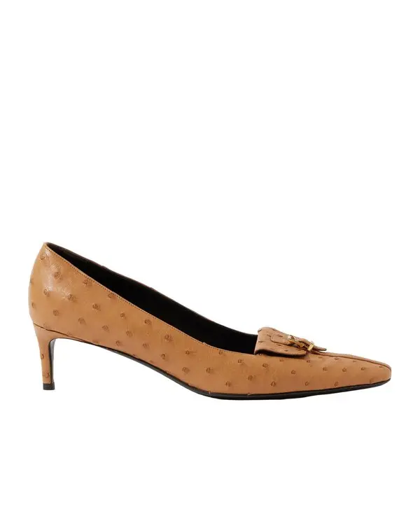Khaite Celia Square Toe Buckled High Heels - Camel
