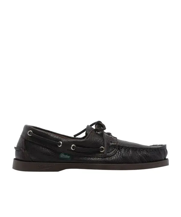 Paraboot Leather Boat Shoes - Cedar Brown