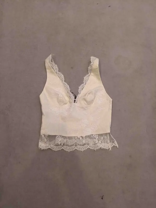 Pinko Janessa Lace V-neck Top - Nude