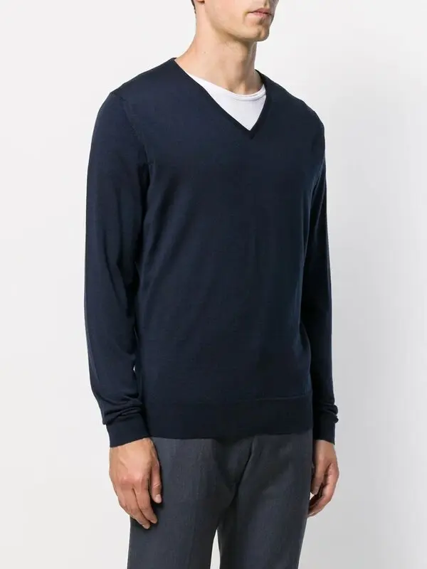John Smedley Blenheim V-neck Fine Knit Jumper - Black