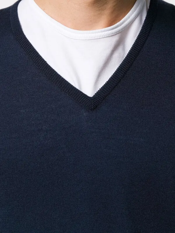 John Smedley Blenheim V-neck Fine Knit Jumper - Black