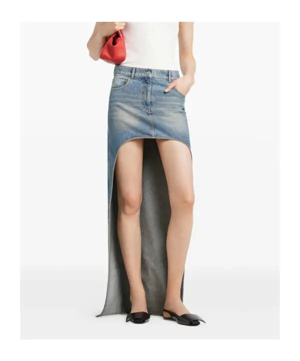 COURREGES Courrèges Denim Maxi Skirt With Cutout Detail