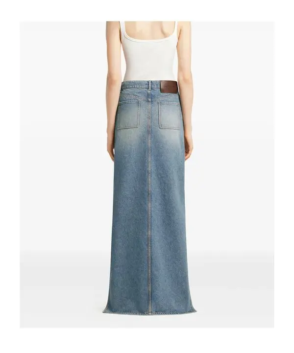 COURREGES Courrèges Denim Maxi Skirt With Cutout Detail
