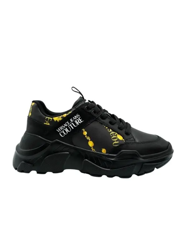 Versace Barocco Printed Lace-up Sneakers - Black