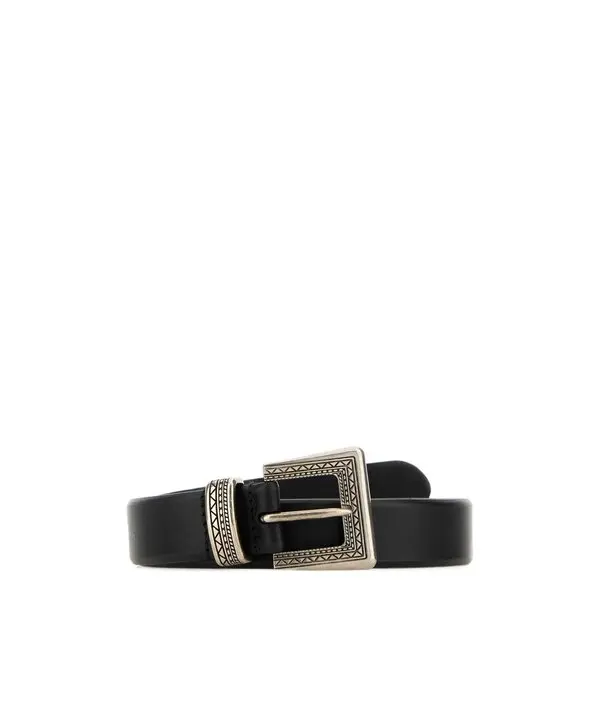 Prada Engraved Buckle Belt - Black