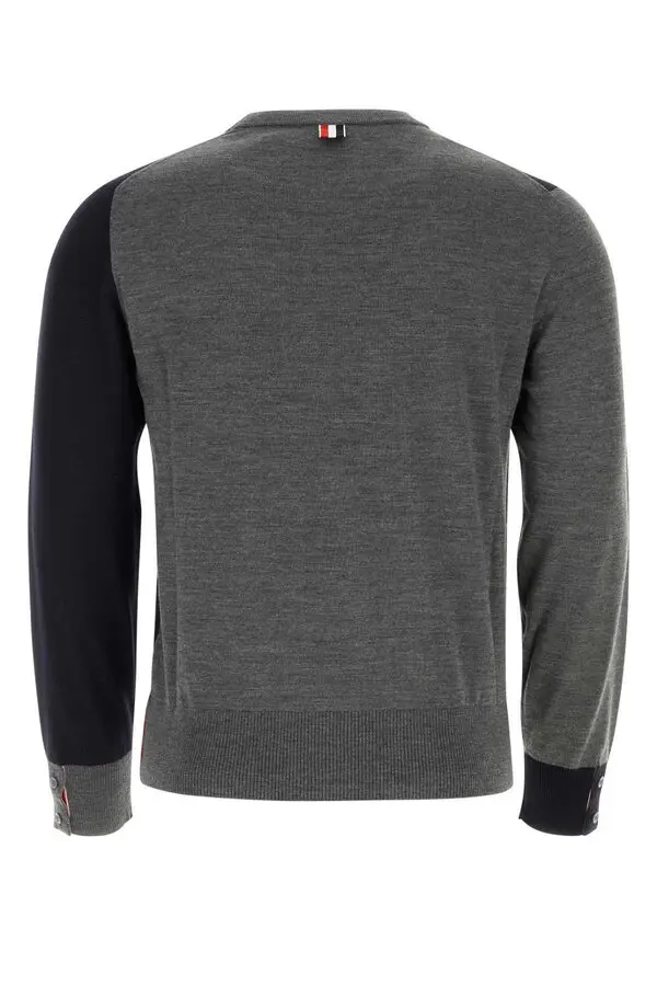 Thom Browne Rwb Paneled Long Sleeve Sweater