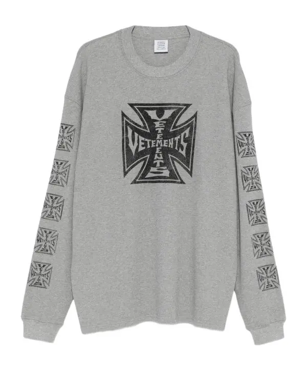 Vetements Biker Long-sleeve Sweatshirt - Gray