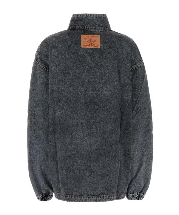 Y/project Long-sleeved Denim Coat - Black