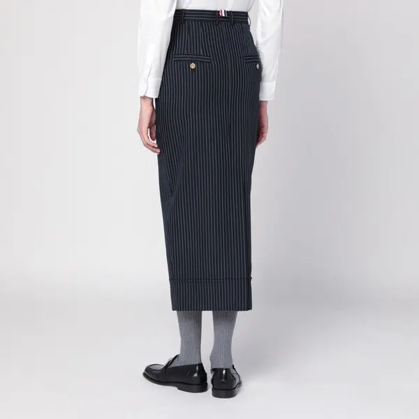 Thom Browne Pinstriped Pencil Midi Skirt