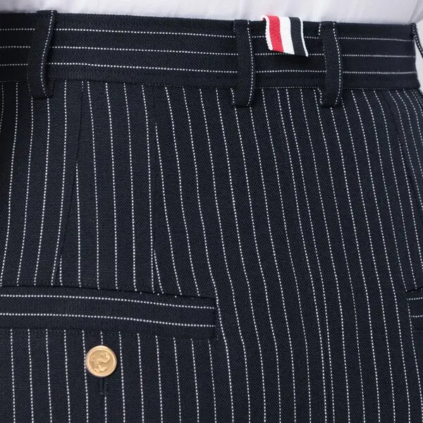 Thom Browne Pinstriped Pencil Midi Skirt