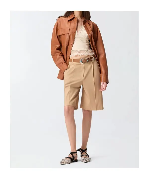 Pinko Bryana Tailored Bermuda Shorts - Light Brown