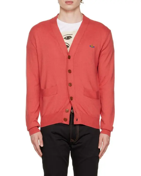 VIVIENNE WESTWOOD V-neck Knitted Cardigan - Red