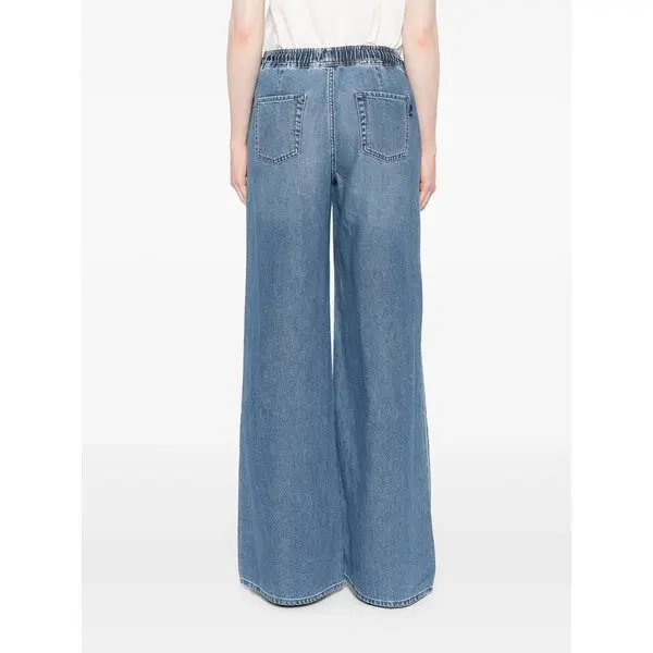 7 For All Mankind Wide Leg Jeans With Elasticated Drawstring Waist