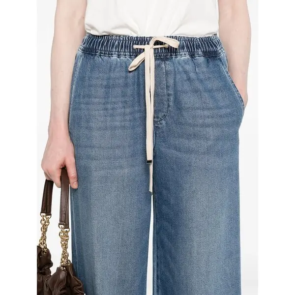 7 For All Mankind Wide Leg Jeans With Elasticated Drawstring Waist