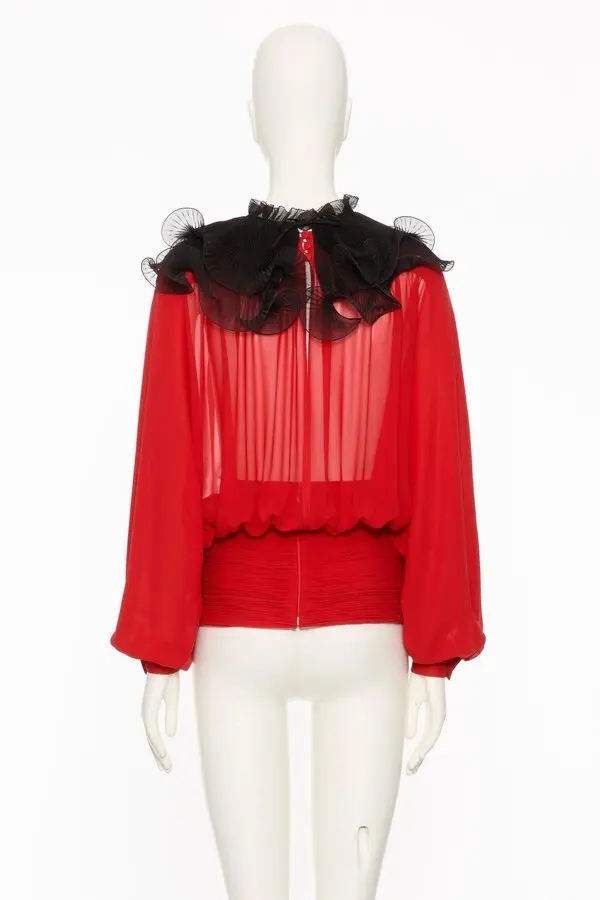 Valentino Garavani Light Georgette Top With Draped Shoulders
