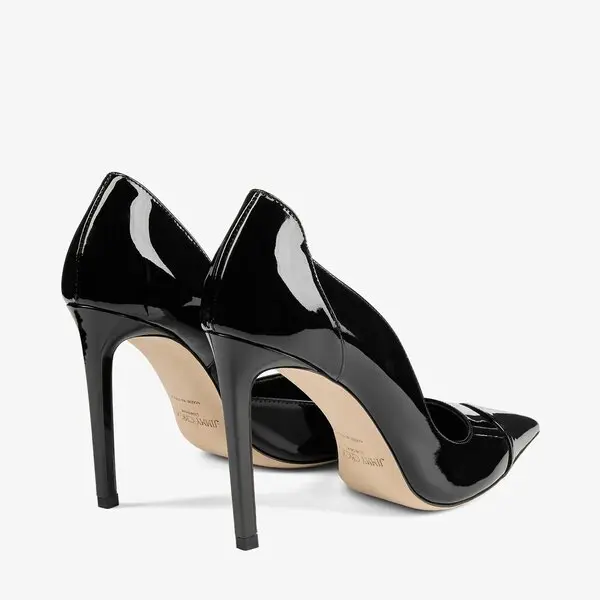 JIMMY CHOO Brigitte Patent Leather D'orsay Heeled Pumps - Black