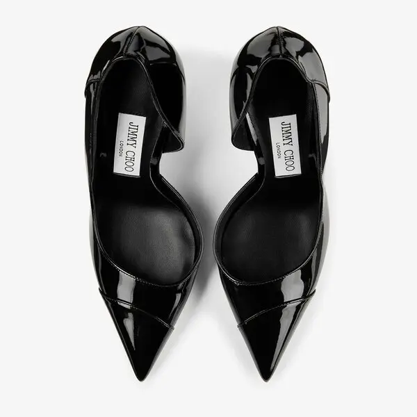 JIMMY CHOO Brigitte Patent Leather D'orsay Heeled Pumps - Black