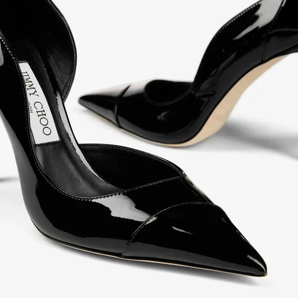 JIMMY CHOO Brigitte Patent Leather D'orsay Heeled Pumps - Black