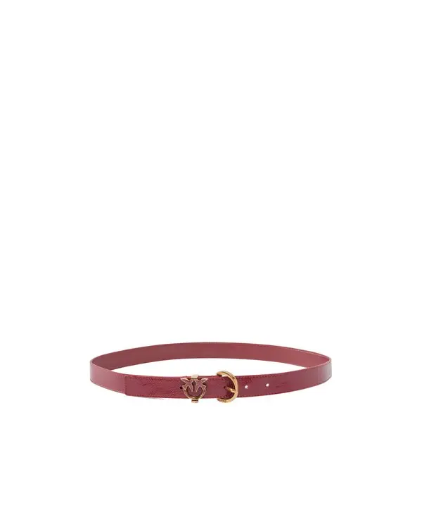 Pinko Love Birds Buckled Leather Belt - Red
