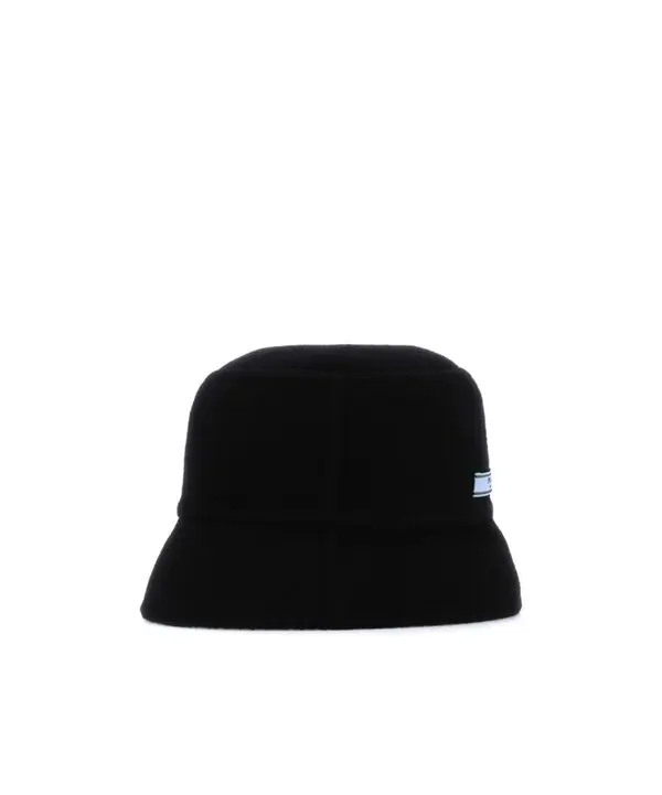 Prada Cashmere Bucket Hat With Logo Patch - Midnight Blue