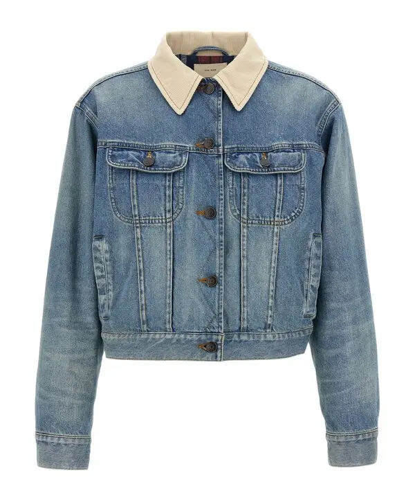 THE ROW Lapel Long Sleeve Denim Jacket