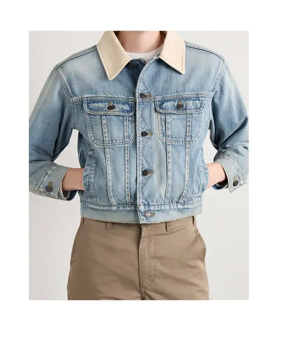 THE ROW Lapel Long Sleeve Denim Jacket