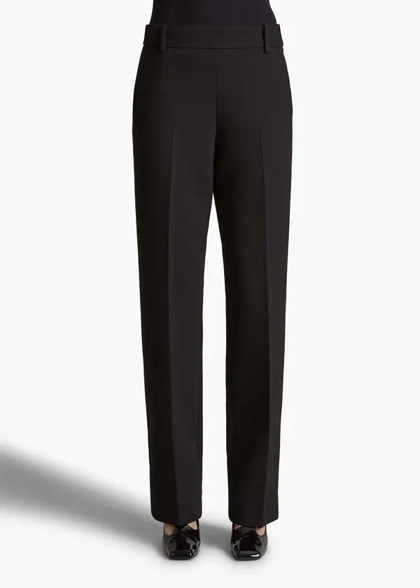 Khaite Cambie Wool Casual Pants - Black