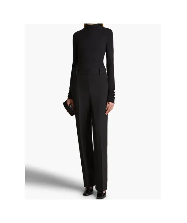 Khaite Cambie Wool Casual Pants - Black