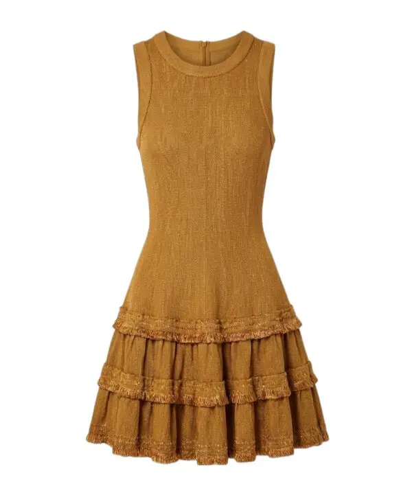 Alaïa Sleeveless Ruffled Hem Dress