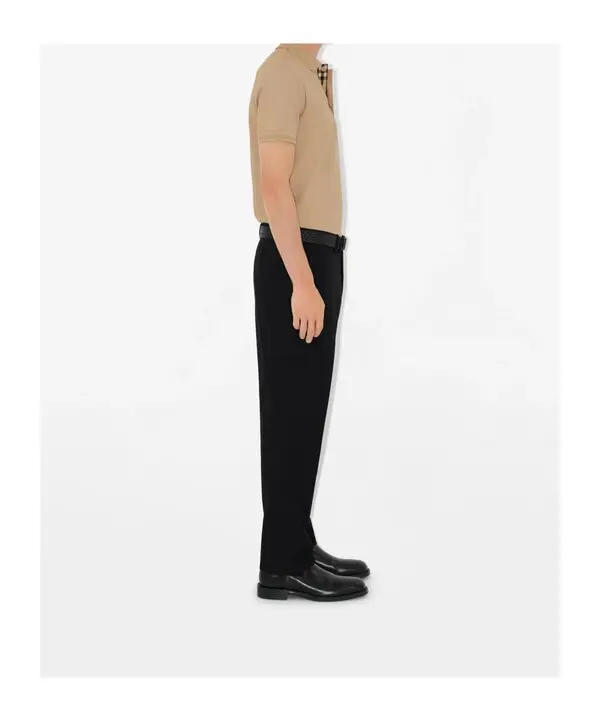 Burberry Logo Embroidered Short Sleeved Polo Shirt