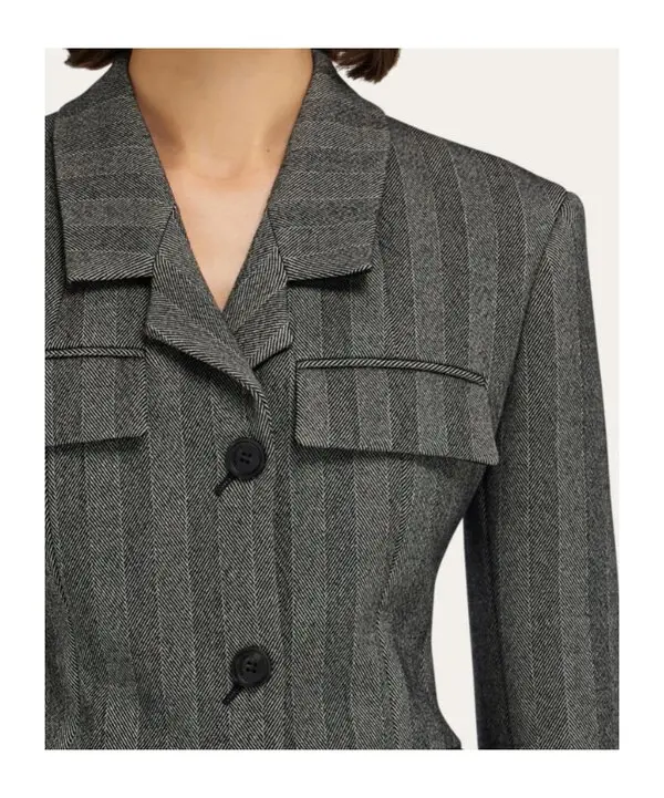 FERRAGAMO Single-breasted Blazer - Black/sand