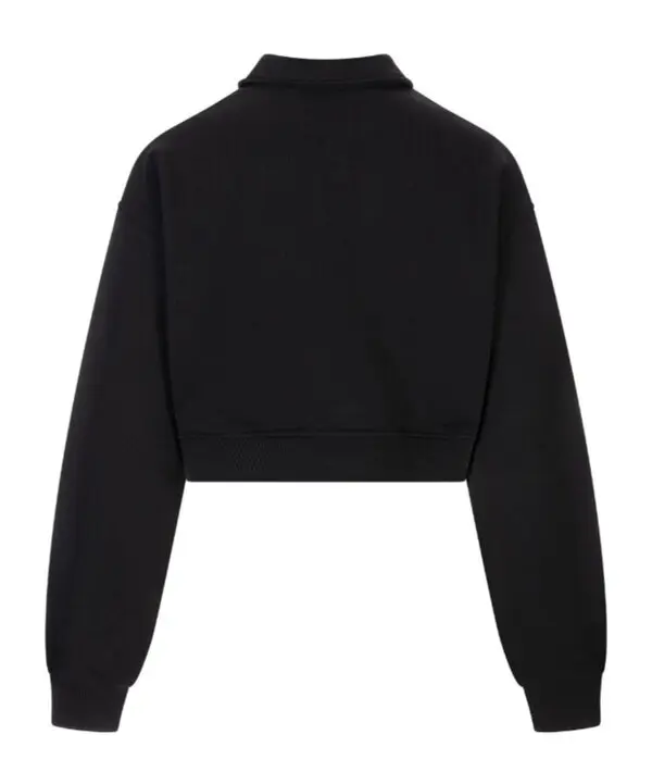 MSGM Cropped Sweatshirt With Rabbit Embroidery - Black